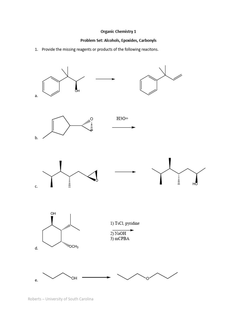 Alcohols, Epoxides, Carbonyls | PDF