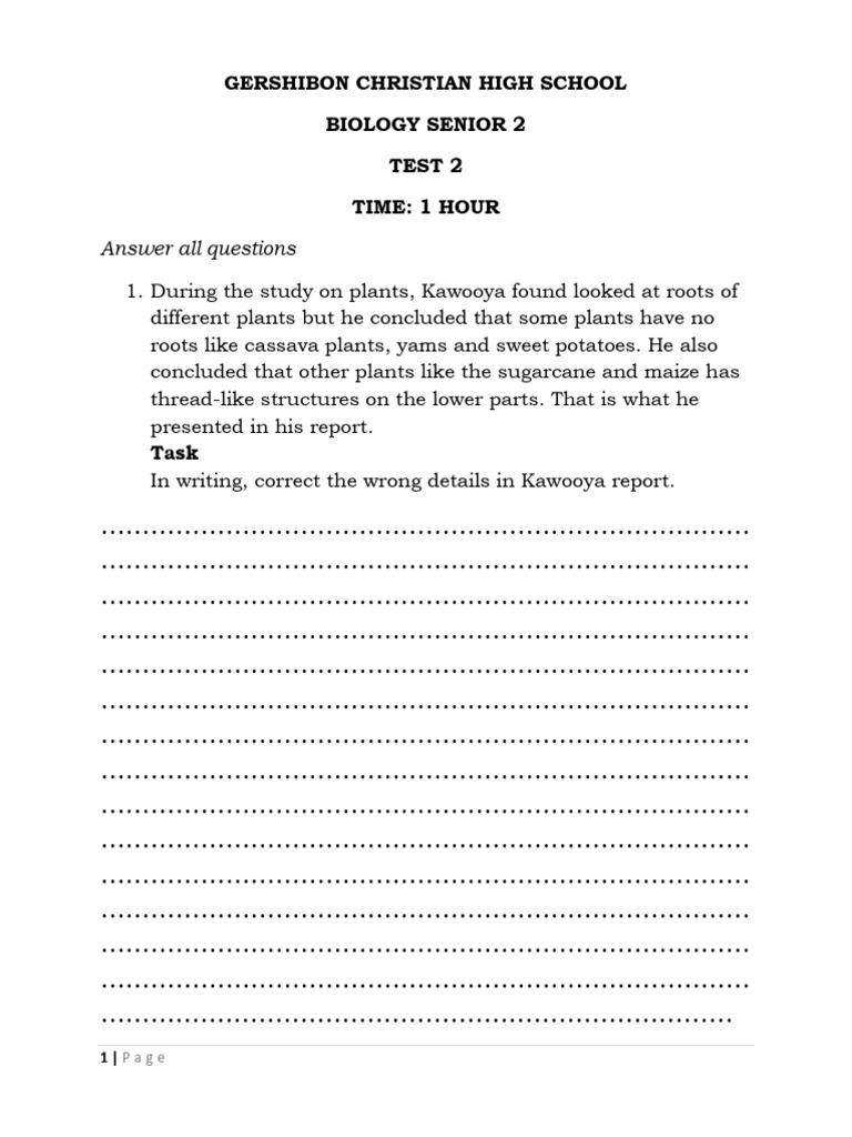 Gershibon Bio S.2 2024 Eot 1 | PDF