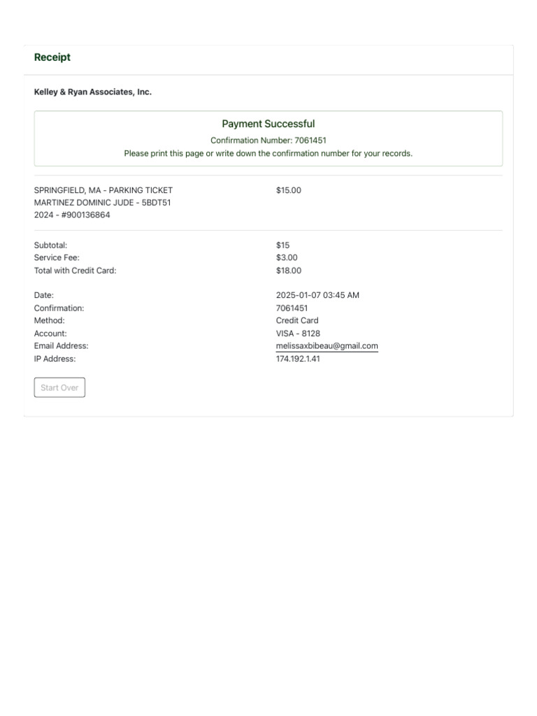 Parking Ticket Receipt | PDF