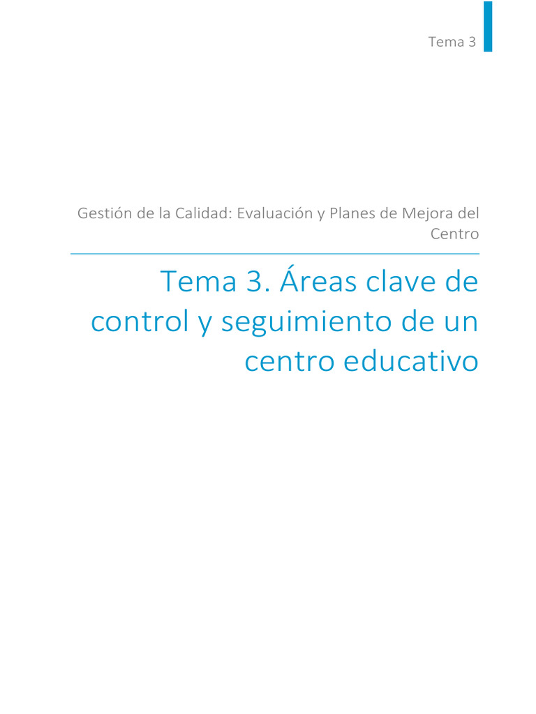Areas Claves de Control y Seguimiento de Un Centro Educativo | PDF ...