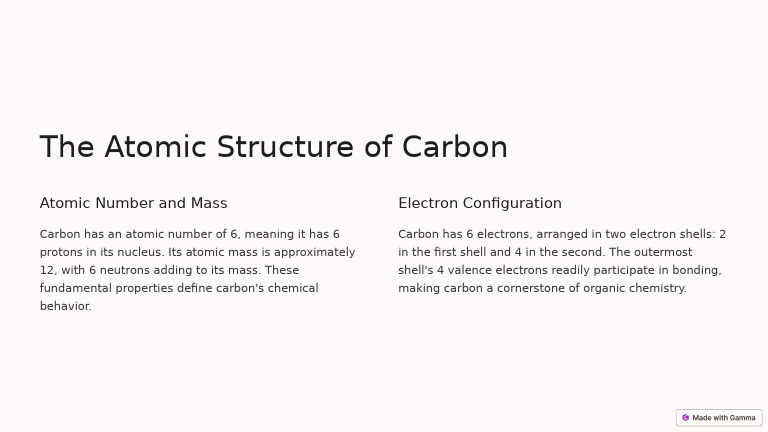 Carbon Atom Structure Explained | PDF