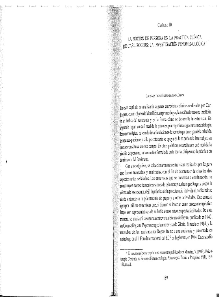 Cap 10 Nocion Persona Practica Clinica Rogers | PDF