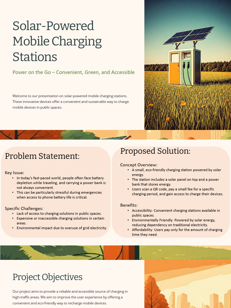 Public Solar Charging Stations Overview | PDF | Solar Power | Solar Energy