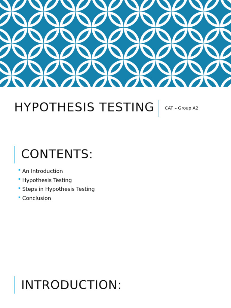 2.2 Hypothesis Testing | PDF | Hypothesis | Null Hypothesis