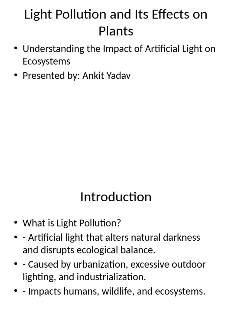 Light Pollution Presentation | PDF | Natural Environment | Biology