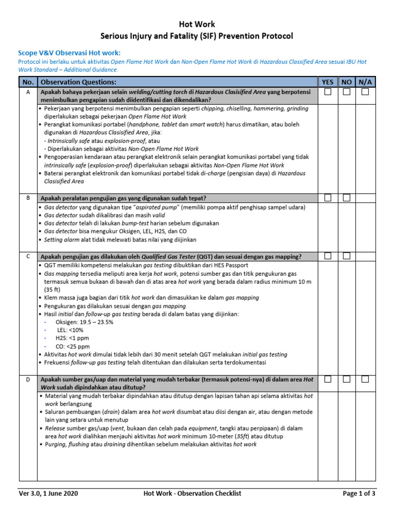 2020-SIFP Protocol Hot Work | PDF