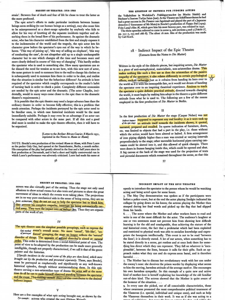 Brecht's Epic Theatre: Concepts & Impact | PDF | Oral Literature ...