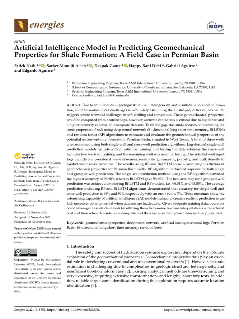 Geom+IA - Artificial Intelligence Model in Predicting Geomechanical | PDF | Artificial ...