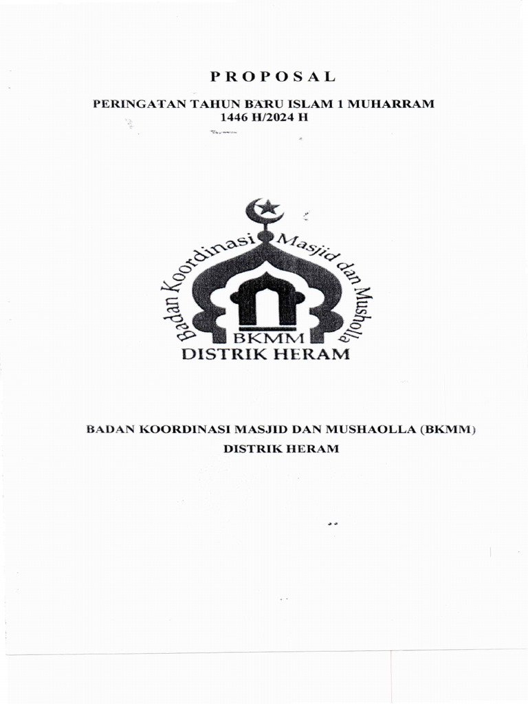 Proposal Peringatan 1 Muharram BKMM Heram 2024 | PDF