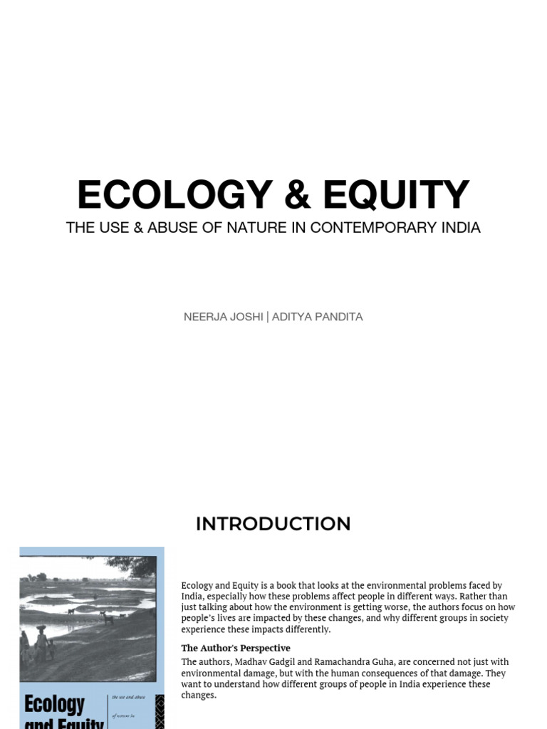 Ecology and Equity PT 2 | PDF | Environmentalism | Sustainability