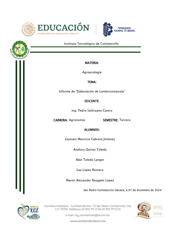 Informe Lombricomposta-Final2024 | PDF | Compost