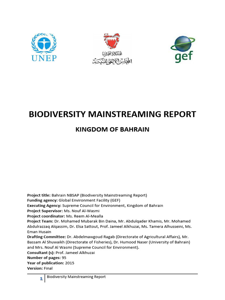 Biodiversity Mainstreaming Report FINAL 16 Nov 15 (Received 171115 ...