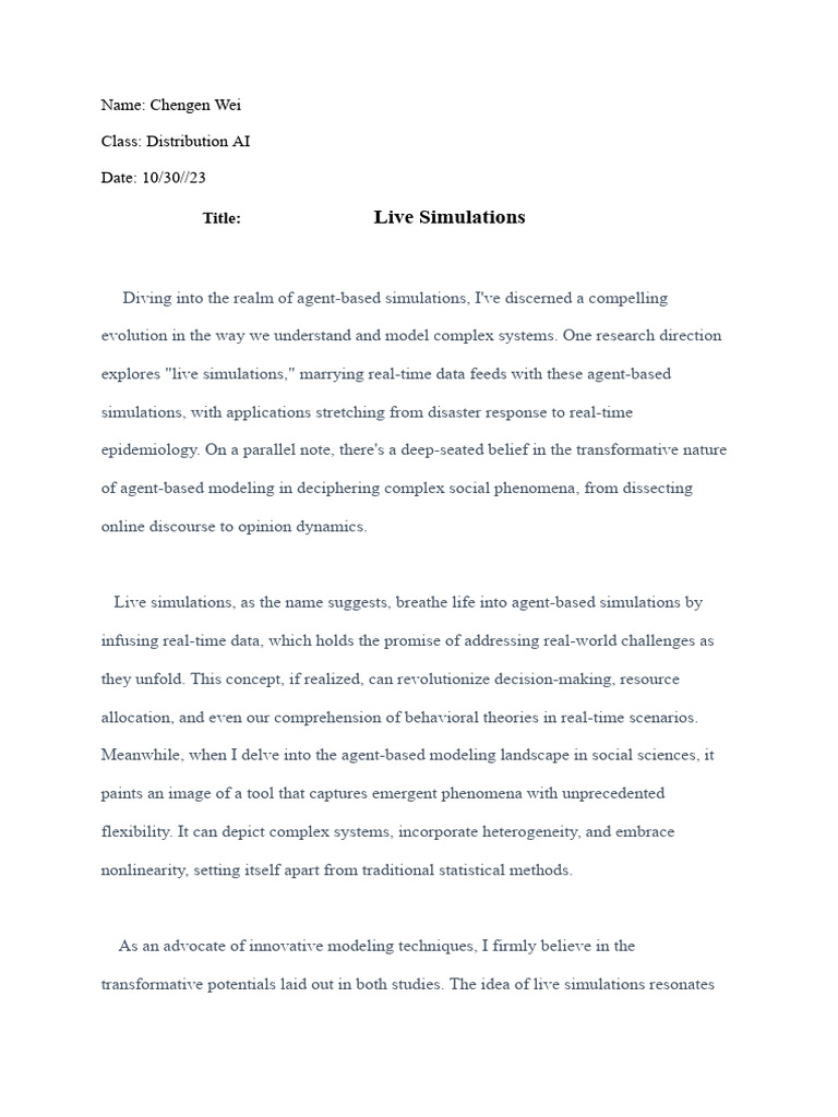 15 | PDF | Agent Based Model | Simulation