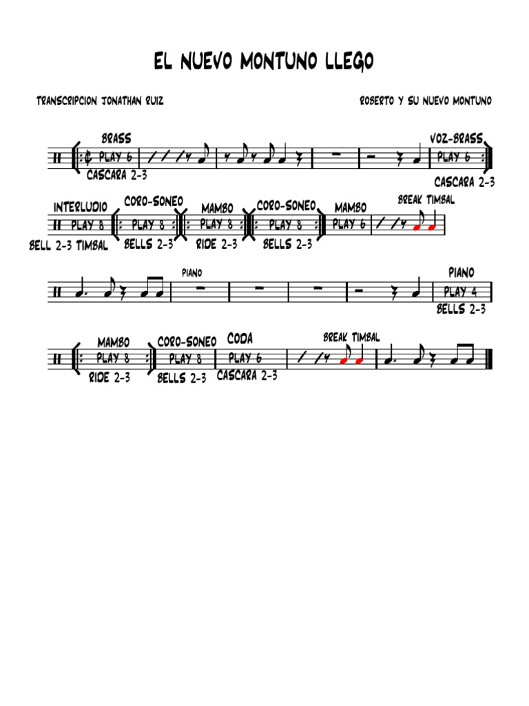El Nuevo Montuno Llego - Partitura Completa | PDF