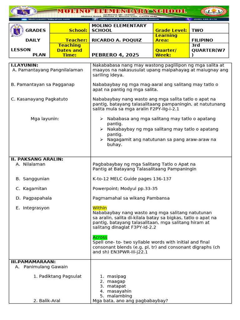 DLP-Fil2-Day2-W7-Q3 | PDF
