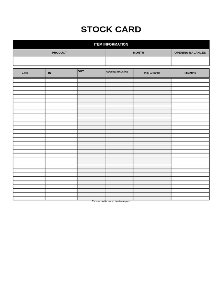 Stock Card | PDF