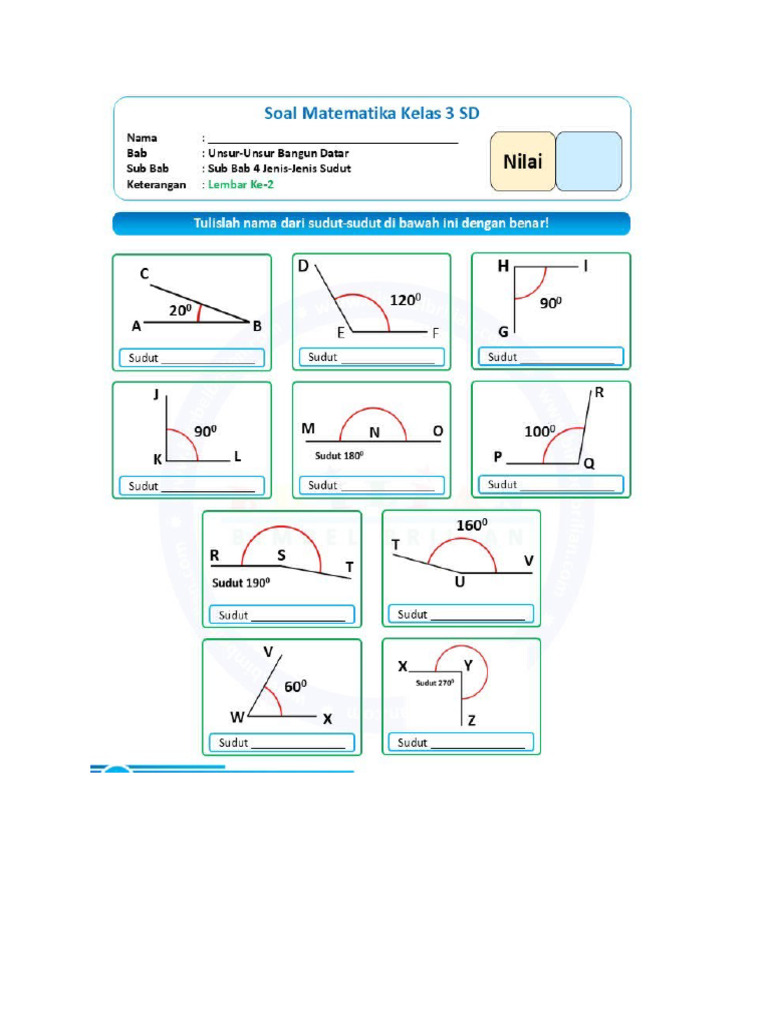 Sudut Kelas 3sd | PDF