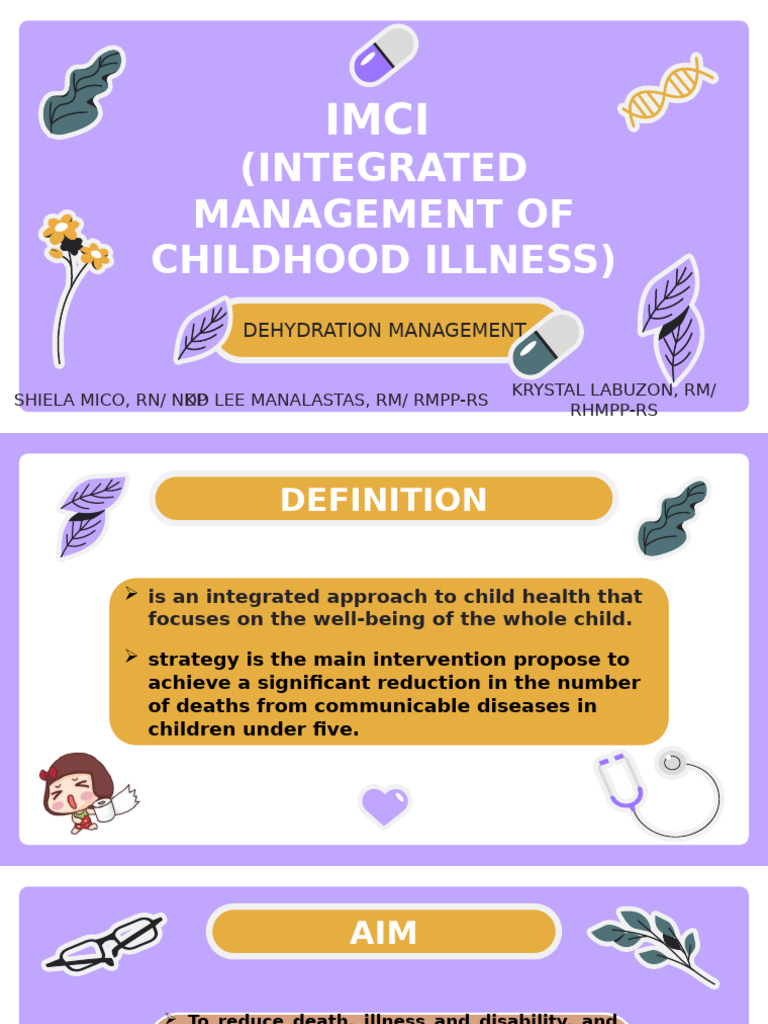 IMCI Dehydration Management in Children | PDF | Diarrhea | Dehydration