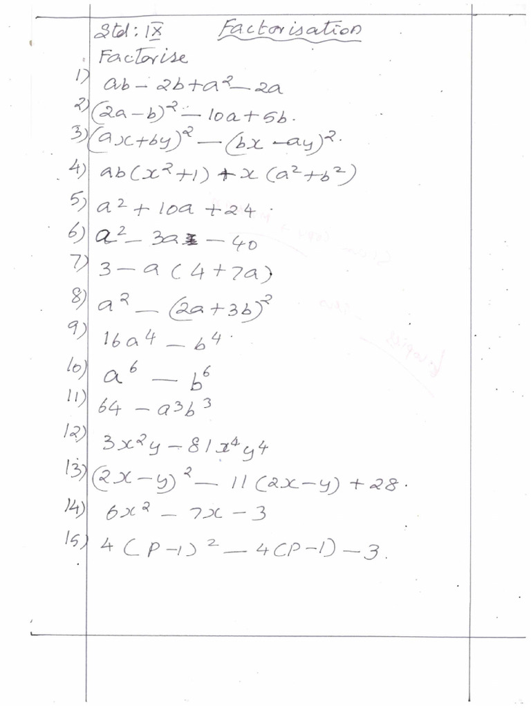 STD Ix Expansions & Factorisation | PDF