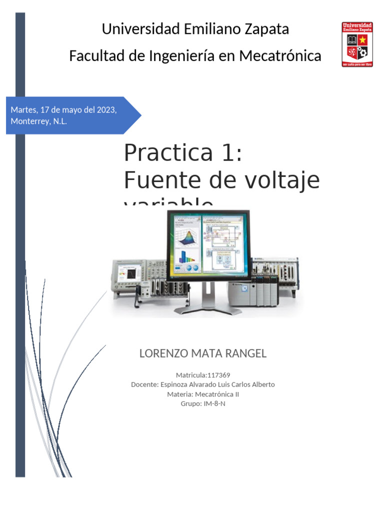 practica 1 fuente de voltaje variable | PDF | voltaje | Energia electrica