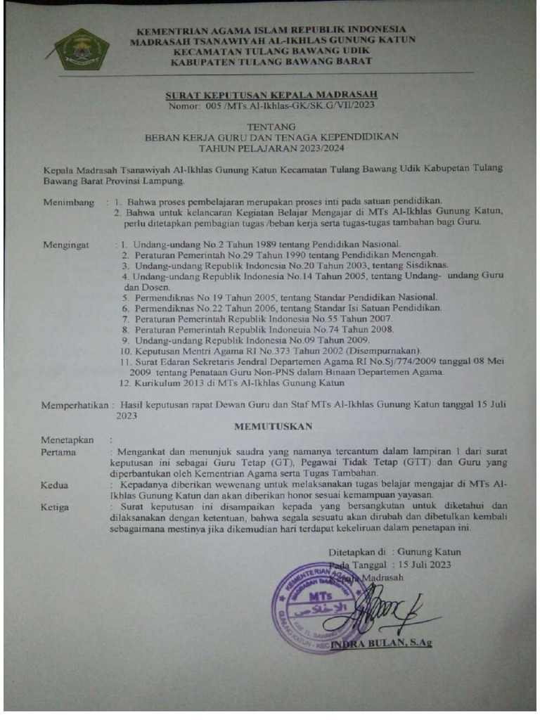 Novi Putri - SK Mengajar | PDF