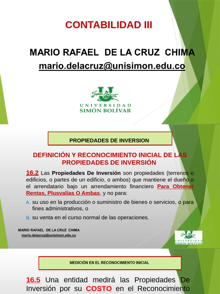 Propiedades de Inversión: Contabilidad y Medición | PDF