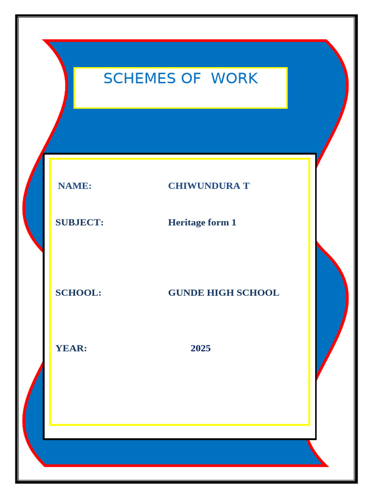 Heritage SCHEMES FRM 1 | PDF | Teachers | Learning
