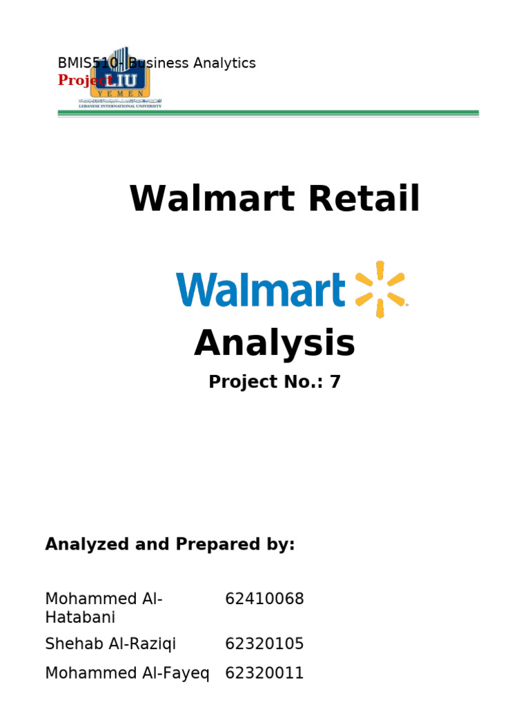 Project 7 - Walmart Retail Sales Final Analysis Report | PDF | Walmart ...