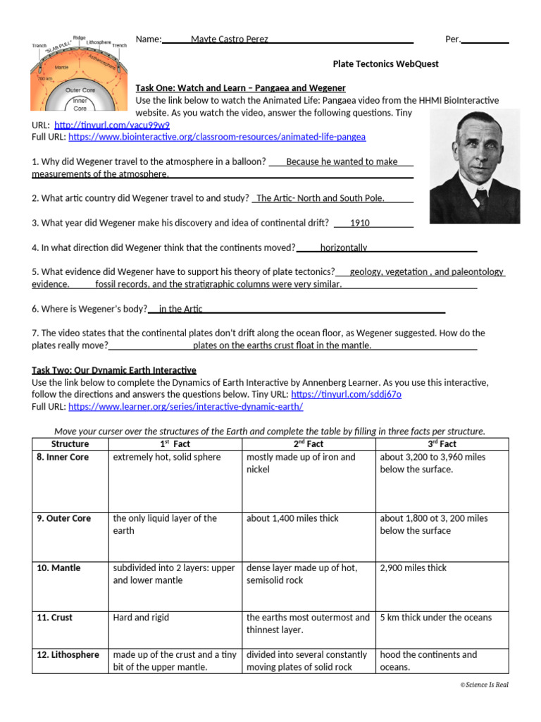 Plate Tectonics WebQuest Guide | PDF | Plate Tectonics | Earth