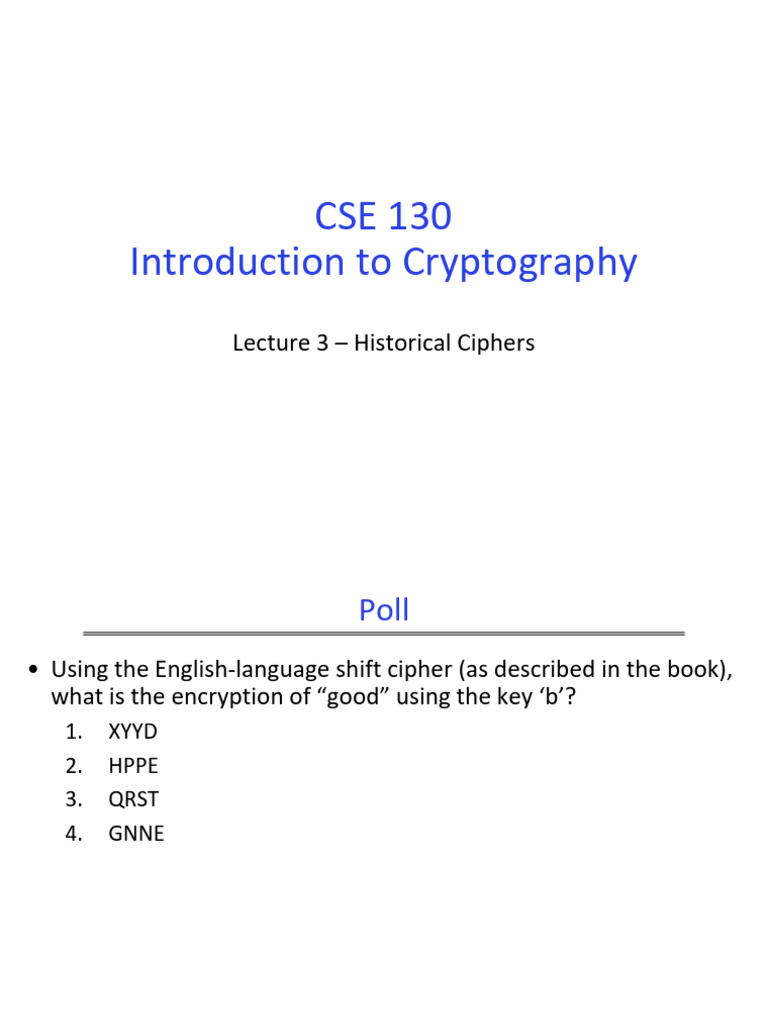 Historical Ciphers and Attacks Explained | PDF | Key (Cryptography ...