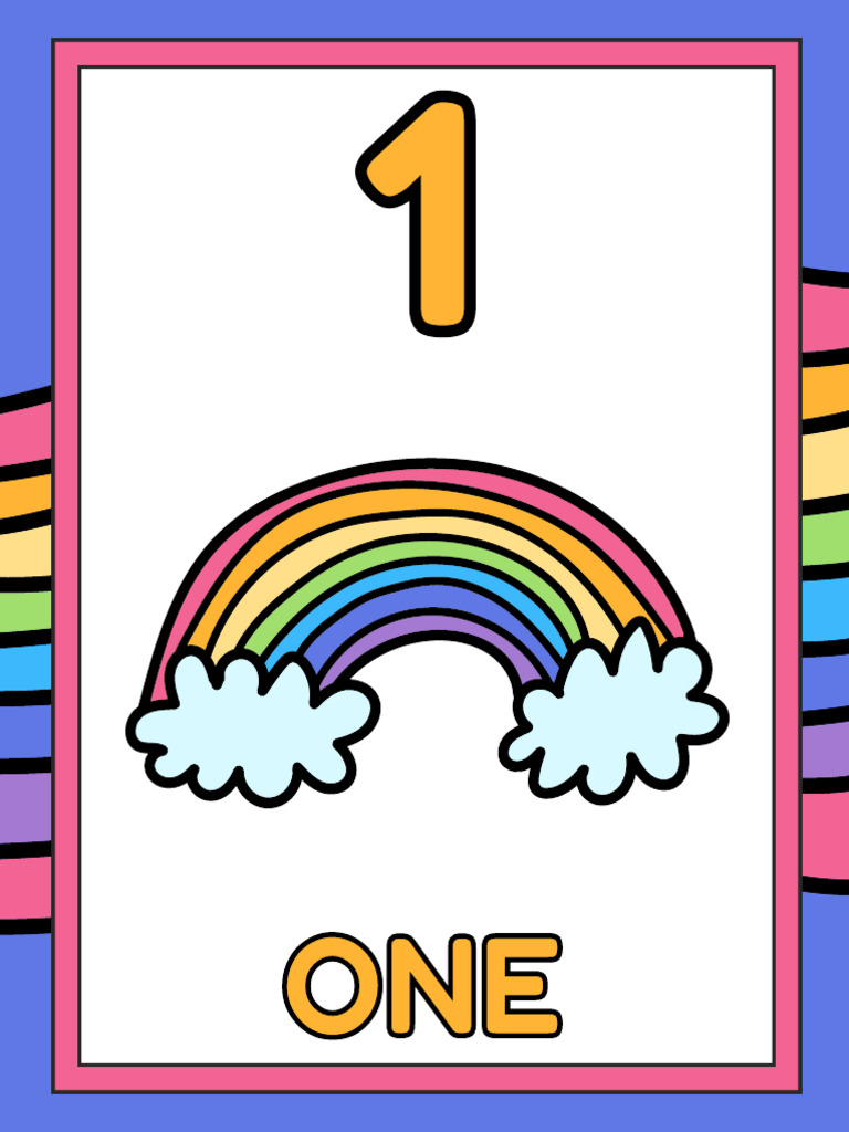 Colorful Number Counting Mathematics Poster | PDF