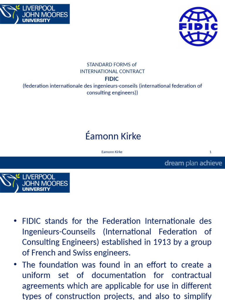 6. FIDIC Form of Contract | PDF | Arbitration | Employment