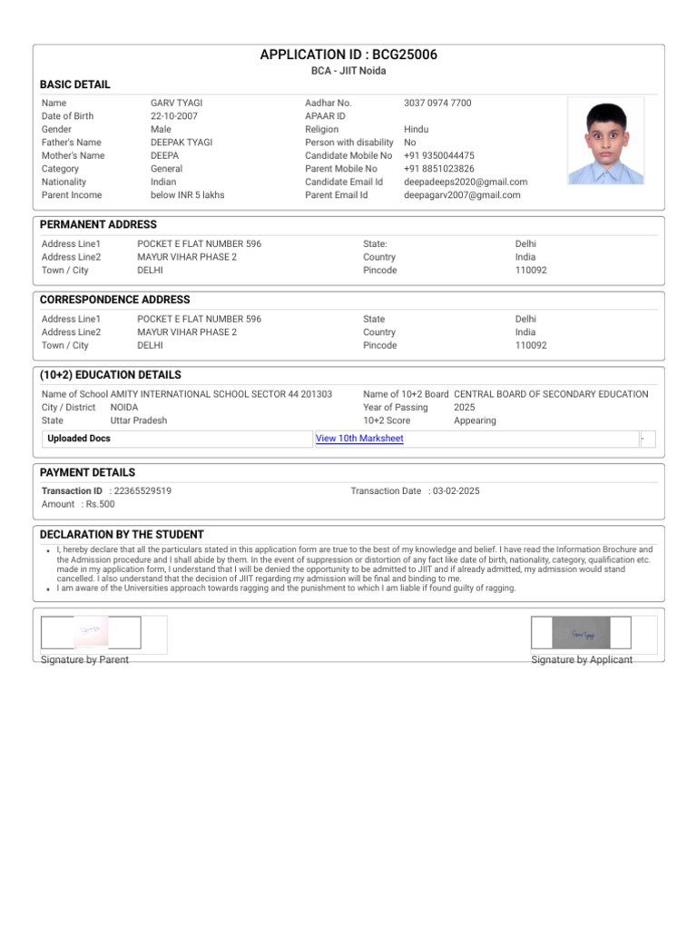 Admissions Portal of Jaypee Universities | PDF