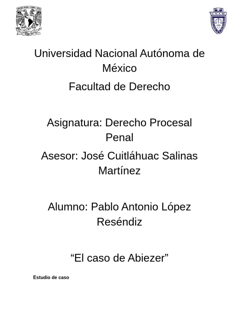 Estudio del Caso Abiezer en Juicio Oral | PDF | México | Justicia