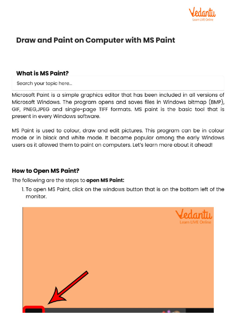 Draw and Paint On Computer With MS Paint | PDF