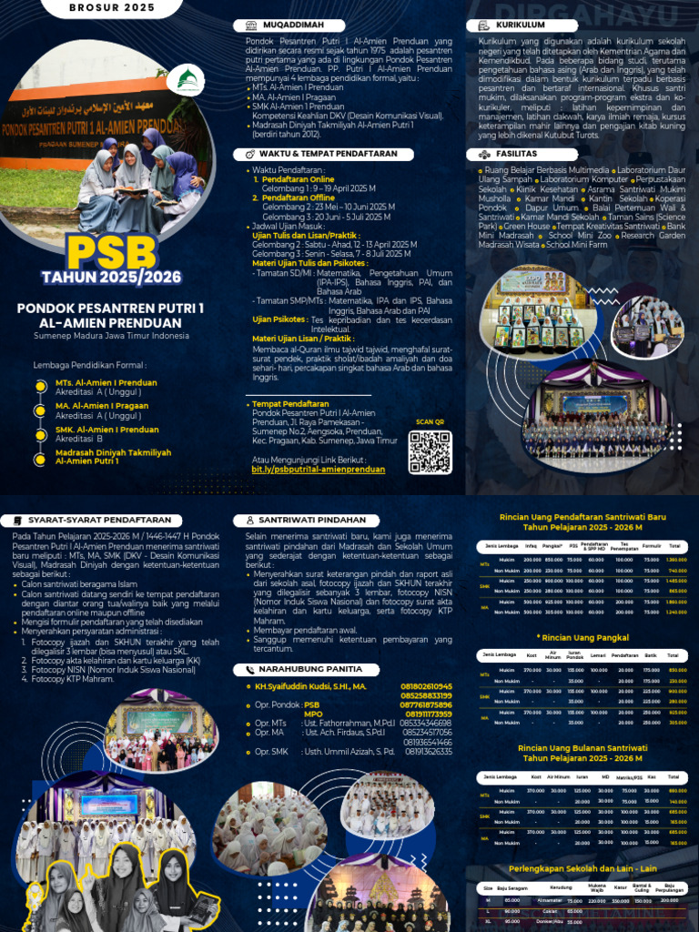 Brosur PSB Putri 1 Al-Amien 2025 | PDF