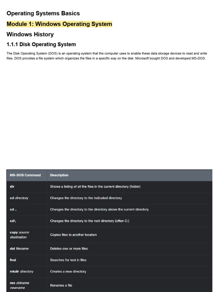 Operating Systems Basics | PDF | Windows Registry | File System