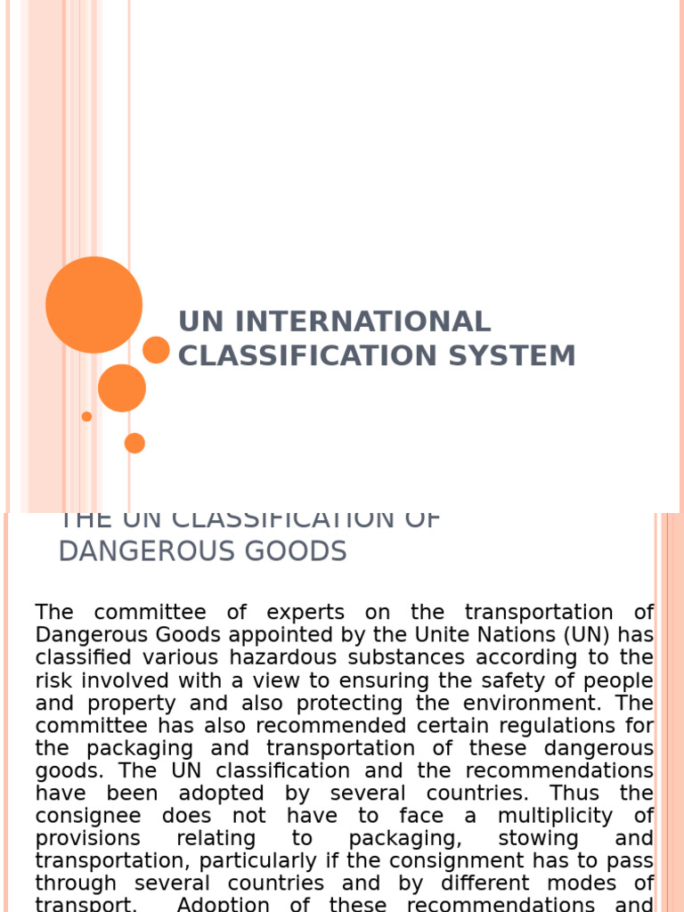 1.8 Un International Classification System | PDF | Dangerous Goods | Safety