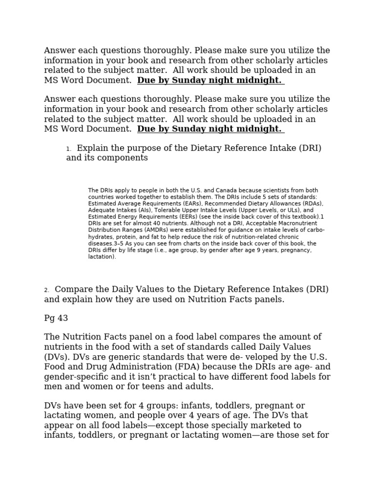 Chap 1 | PDF | Nutrition Facts Label | Healthy Diet