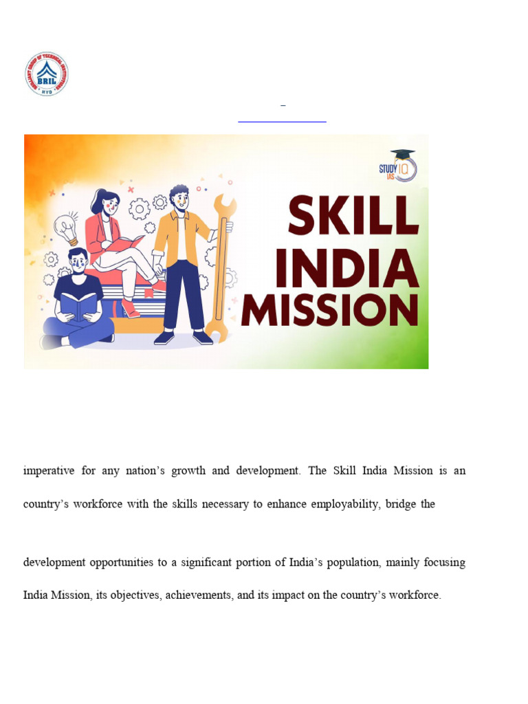 Overview of Skill India Mission Objectives | PDF | Economies