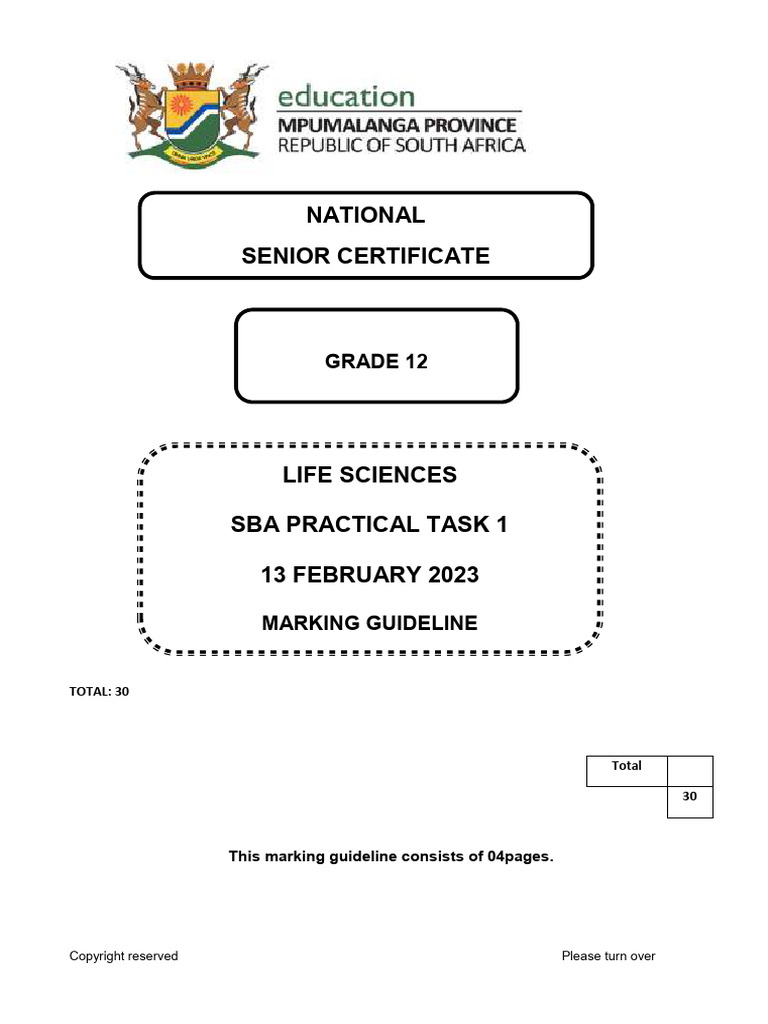 Grade 12 Life Sciences SBA Task 1 | PDF | Genetics