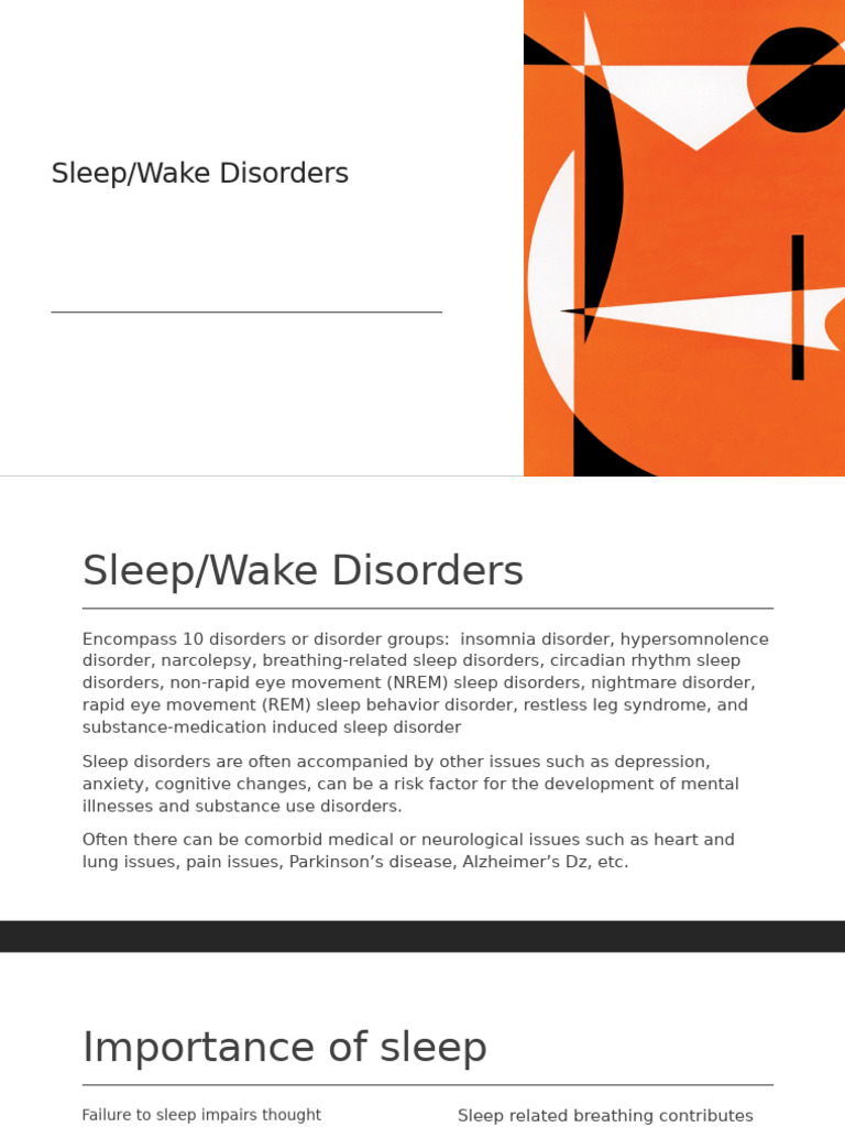 Understanding Sleep/Wake Disorders | PDF | Sleep | Sleep Disorder