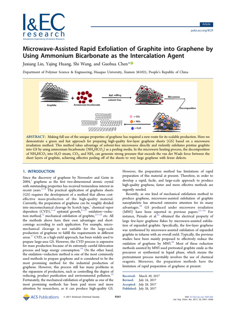 Microwave Exfoliation of Graphite to Graphene | PDF | Graphene | Atomic ...