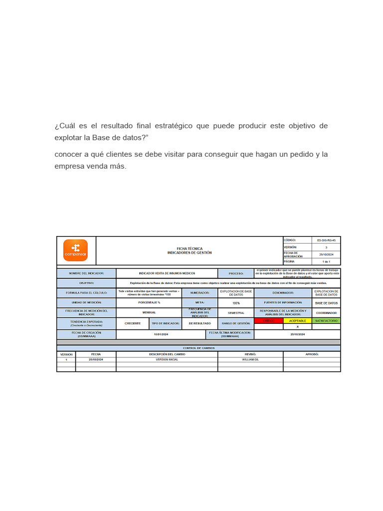 Ficha técnica de indicadores | PDF