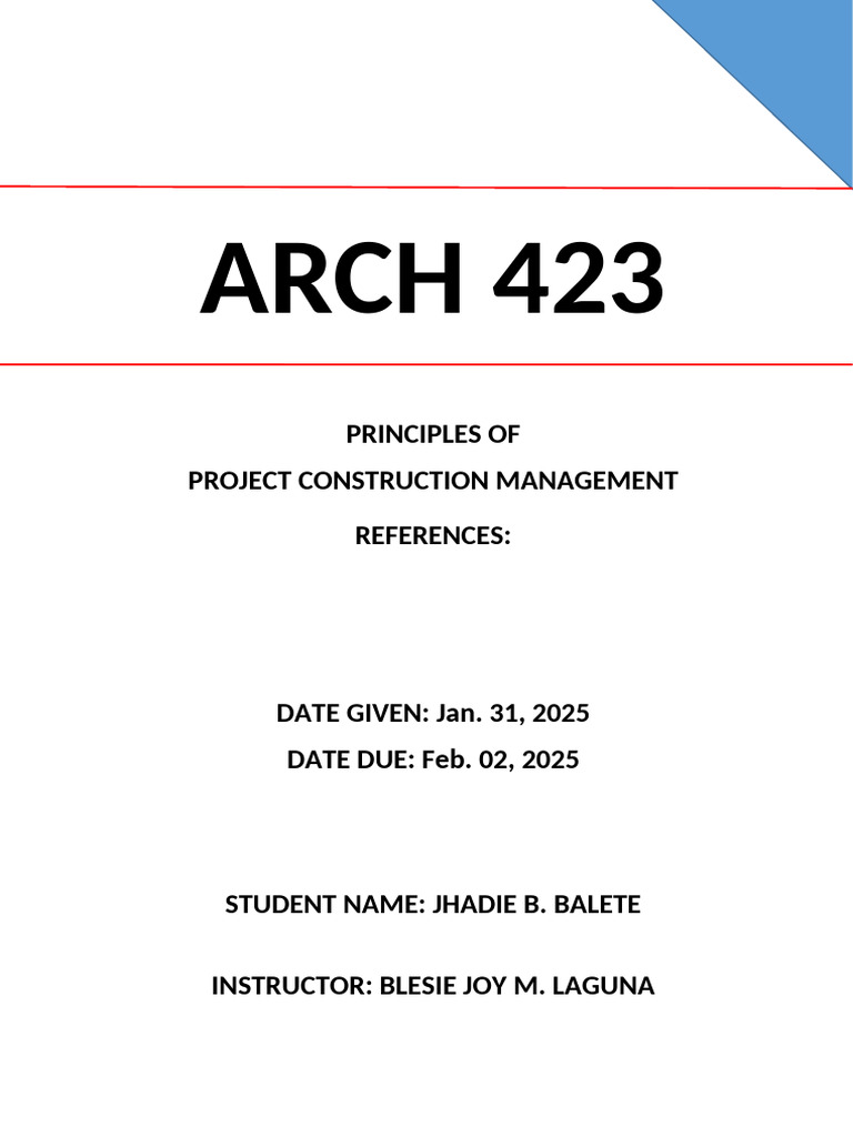 Project Construction Management Course | PDF