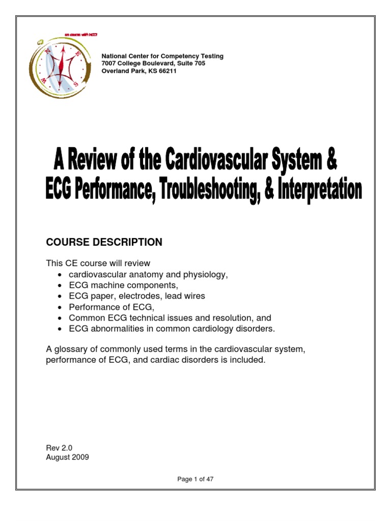 A Review of The Cardiovascular System and ECG Performance ...