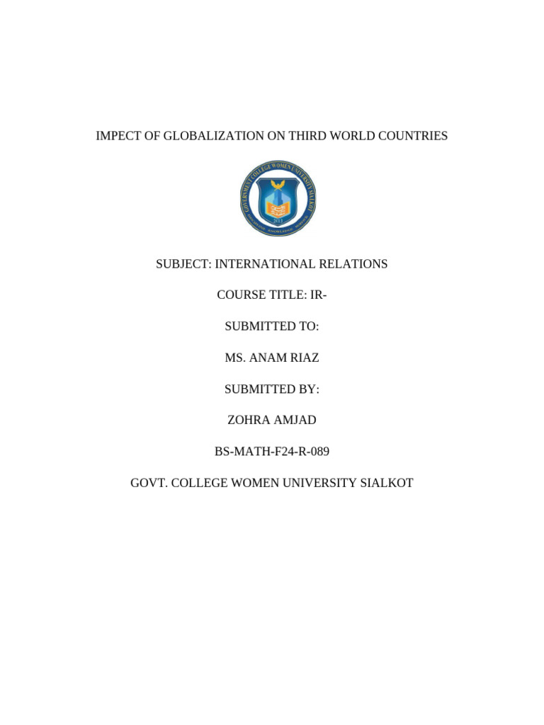 Globalization's Effects on Third World Nations | PDF | Globalization ...