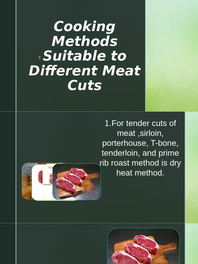 Cooking Methods for Less Tender Cuts | PDF