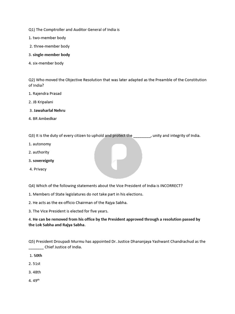 PYQ Bank - Polity 2022 - 20476945 - 2023 - 11 - 28 - 11 - 01 | PDF ...