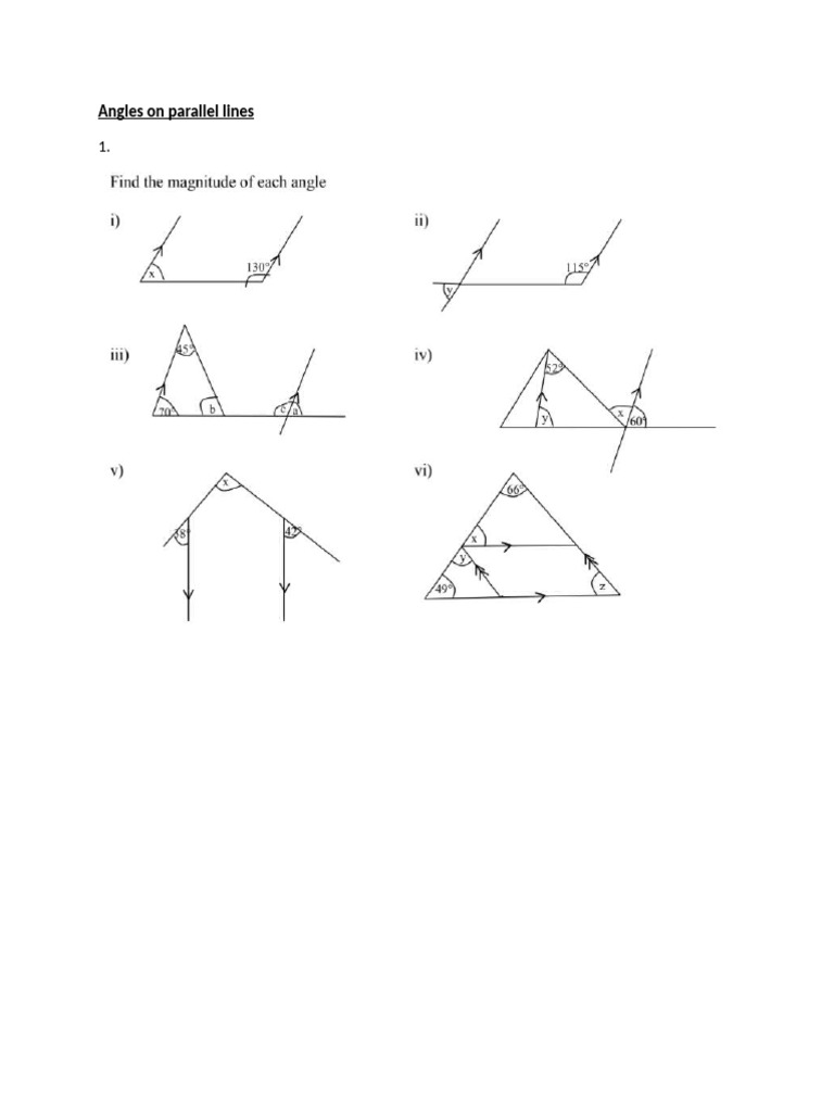 Understanding Angles with Parallel Lines | PDF